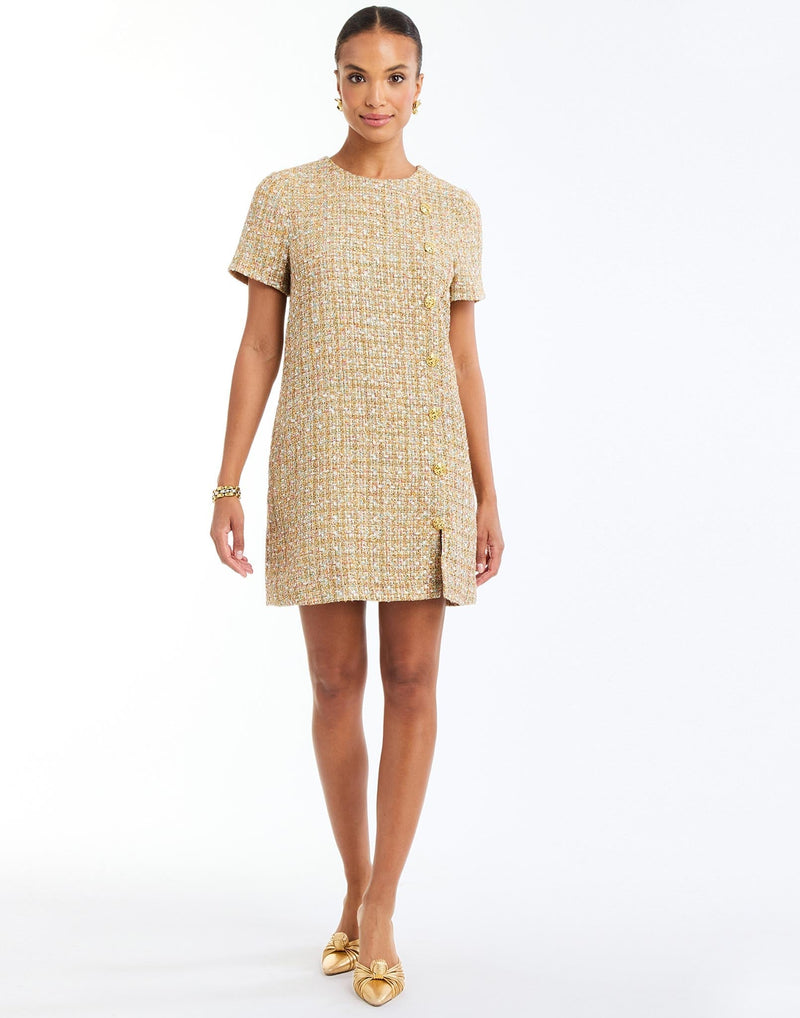 Mestiza Isolde Mini Dress in Gold Sparkle Tweed – Poppy's of Atlanta