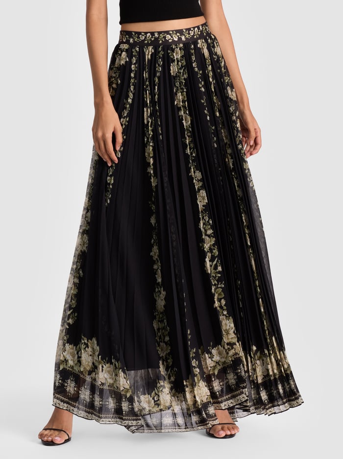 Alice & Olivia Katz Pleated Maxi Skirt in Free Falling – Poppy's of Atlanta
