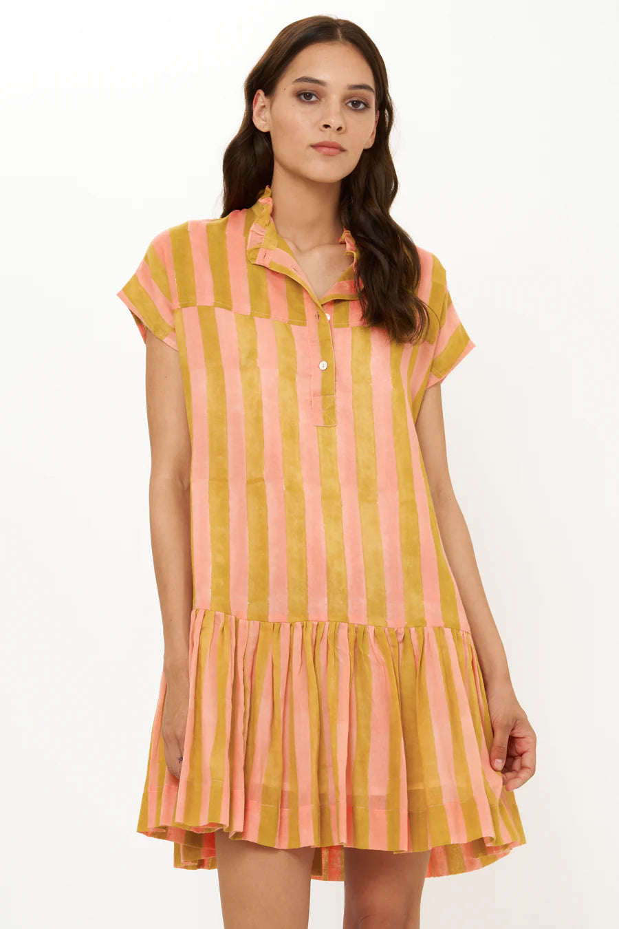 Oliphant Cap Sleeve Mini Dress in Cabana Coral – Poppy's of Atlanta