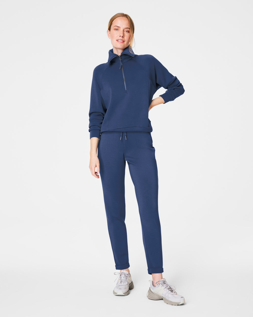 Spanx AirEssentials Half-Zip Pullover in Faded Indigo – Poppy's of Atlanta