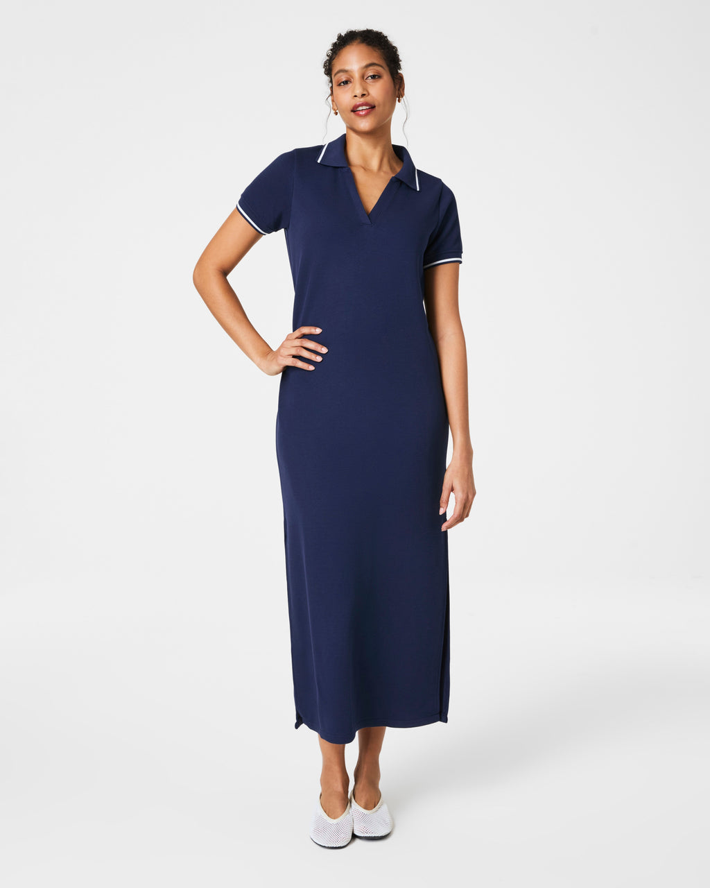 Spanx AirEssentials Pique Polo Midi Dress in Navy – Poppy's of Atlanta