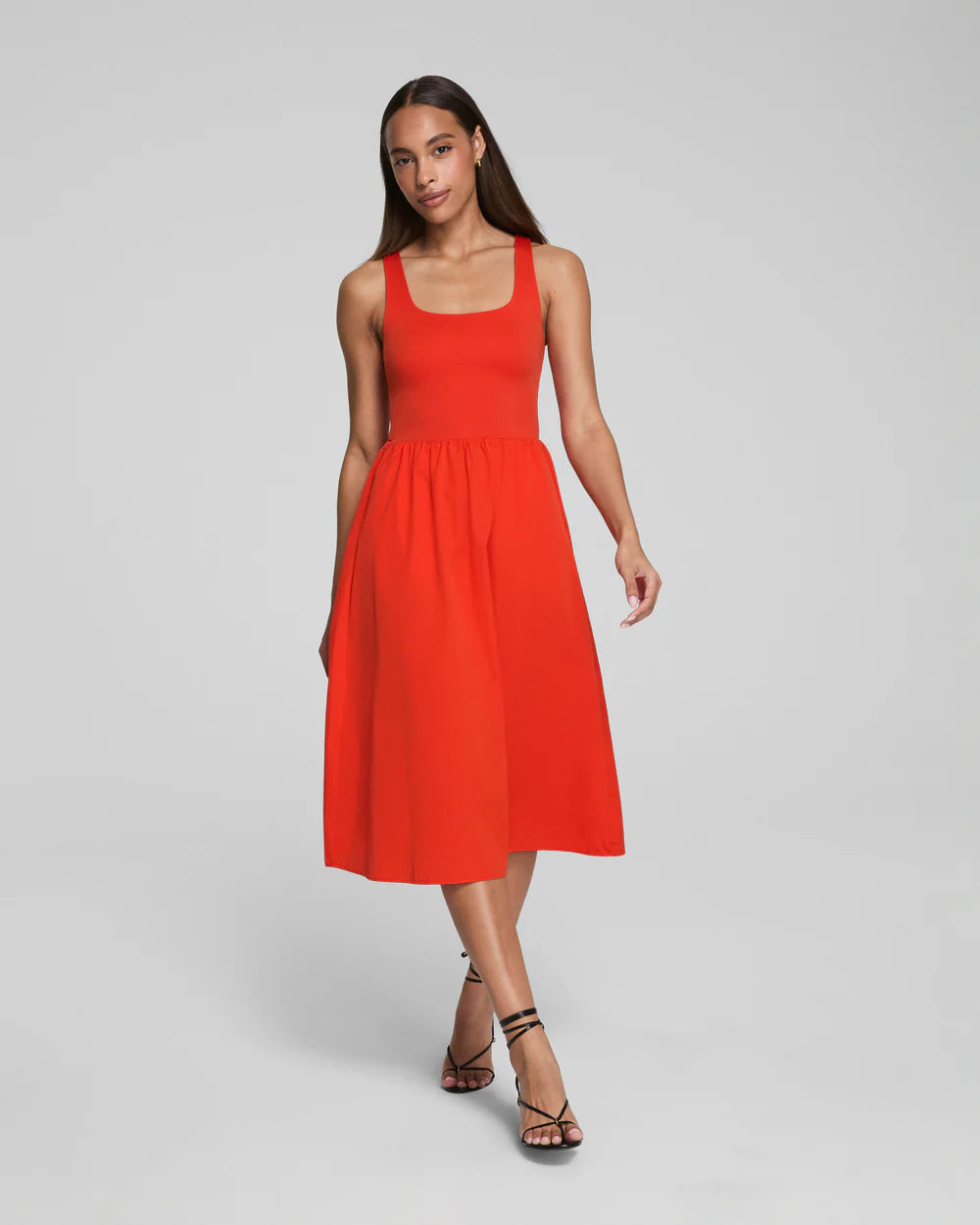 Spanx Mixed Media Midi Dress in Poppy – Poppy's of Atlanta