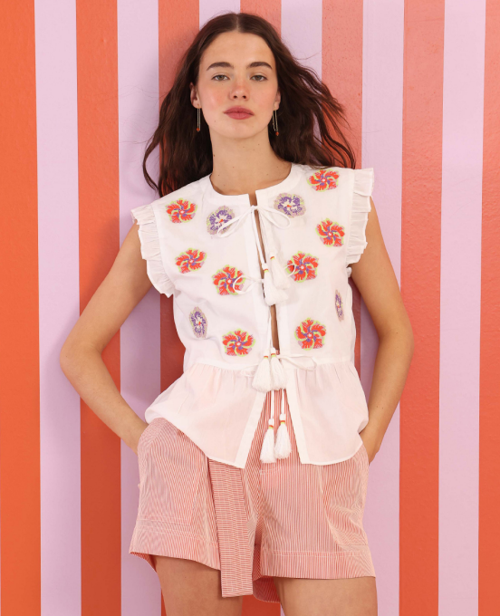 Vero Alfie Clown Top in White – Poppy's of Atlanta